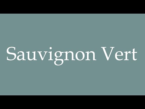 How to Pronounce ''Sauvignon Vert'' Correctly in French