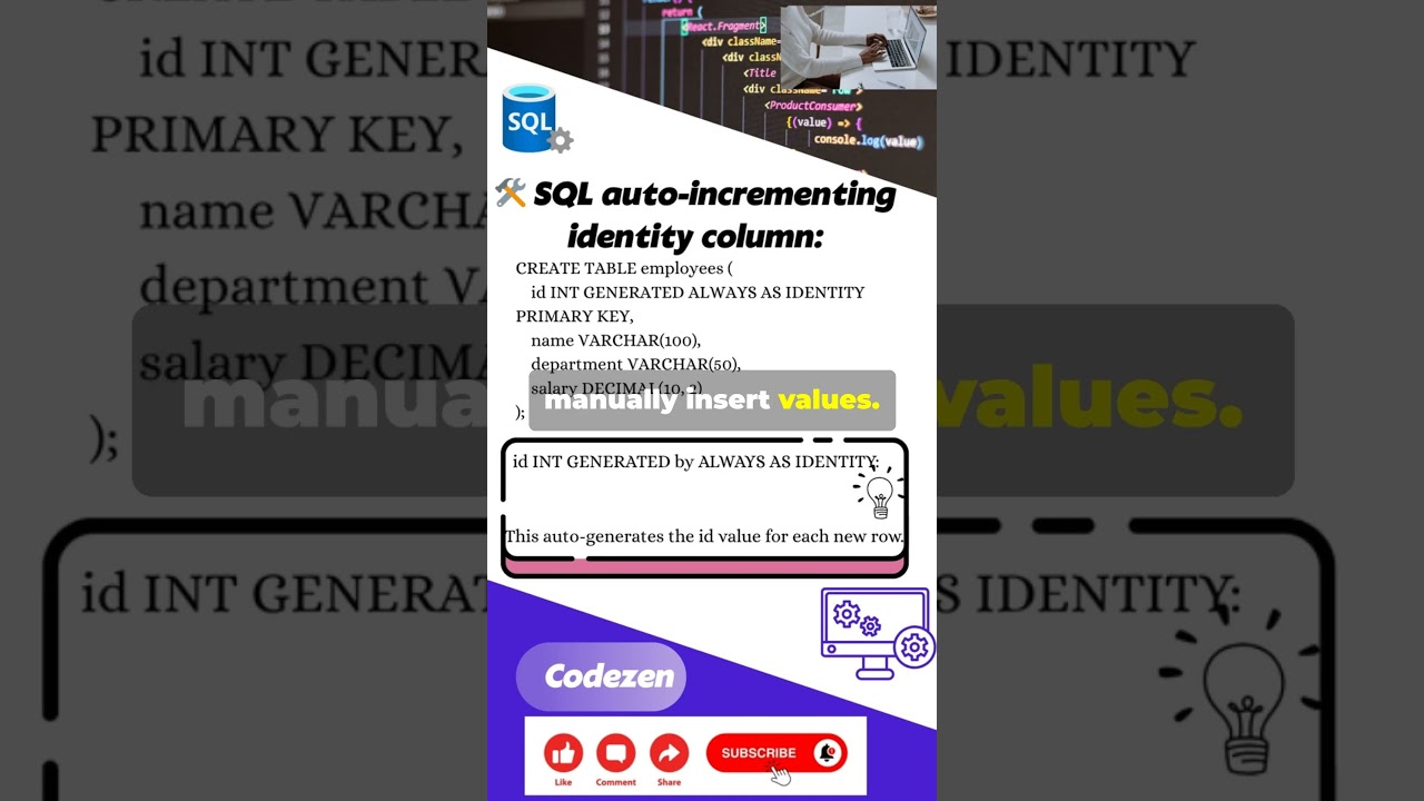 SQL Table Creation hack that you don’t know! #sql #ddl #create #table #shorts