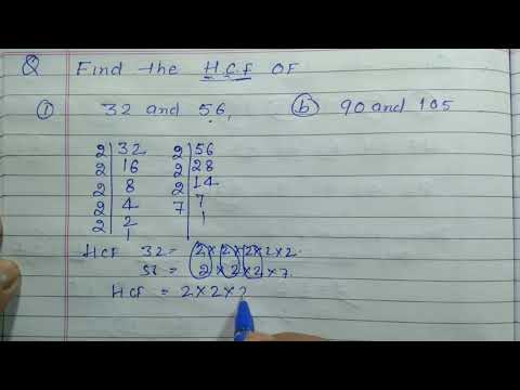 Find the H.C.F of 32 and 56