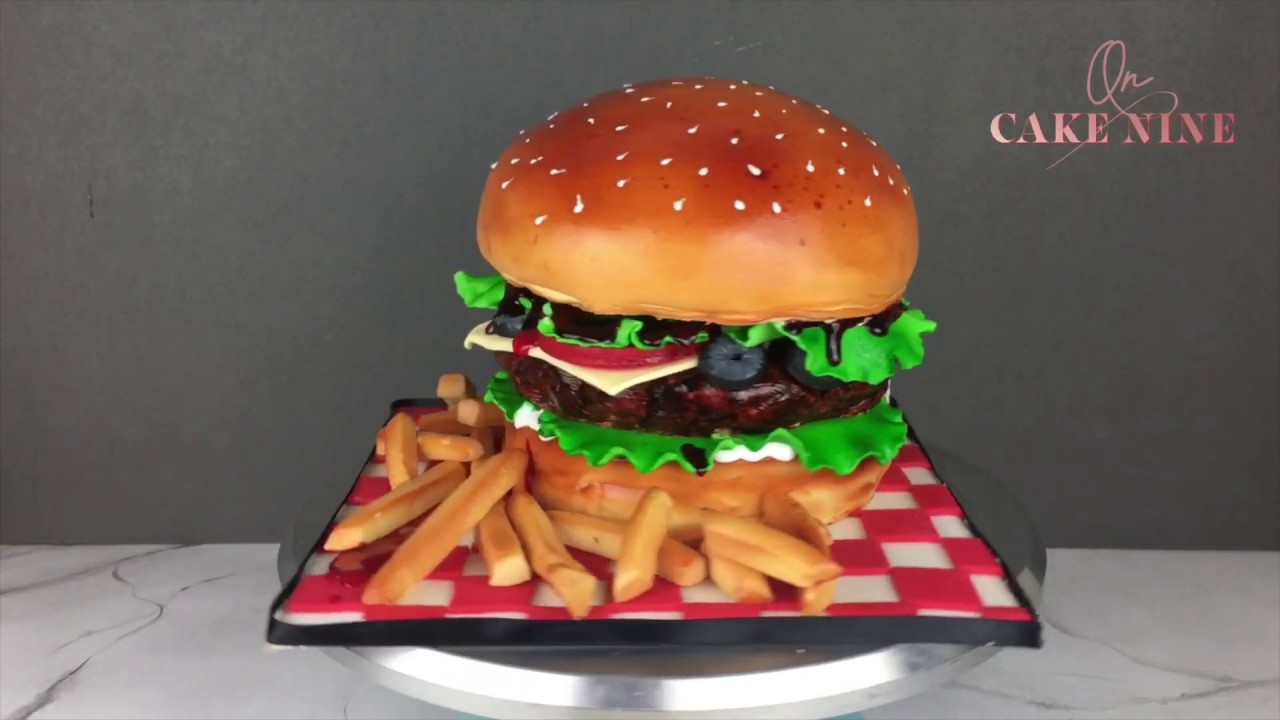 Easy & Realistic 3D Fondant Burger Cake Tutorial