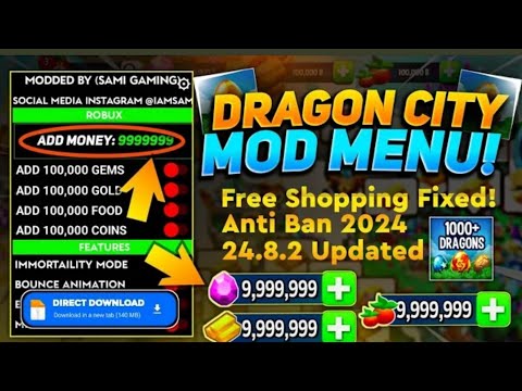 Dragon City 2024 APK MOD MENU v24.6.0 Gameplay - Unlimited Money and Gems Works 2024