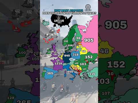 How many airports does your country currently have? #shorts #europe #usa #mapping #geography#airport