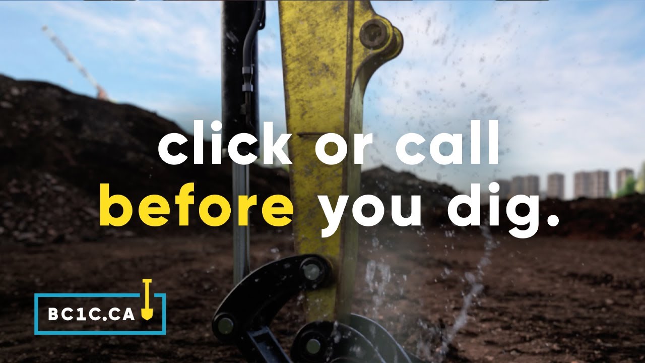 BC 1 Call Safe Digging Awareness Ads  - Excavator Hits Water Line