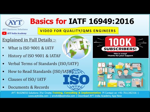 What is IATF 16949 : 2016 || Basics for IATF 16949:2016 || IATF 16949 : 2016 AQMS Clauses @aytindia