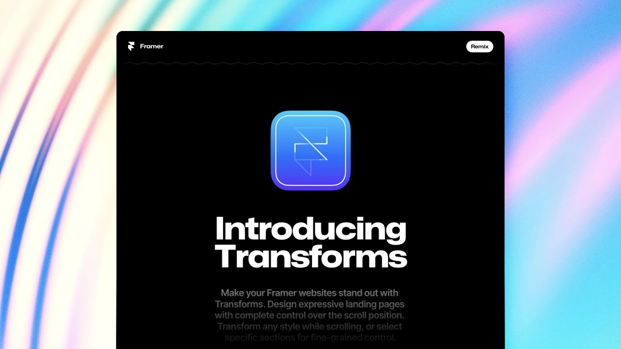 Framer Update: Scroll Transforms