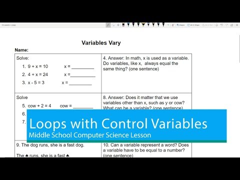 Loops with Control Variables - Middle School Computer Science Lesson