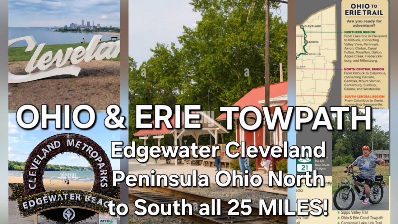 Ohio & Erie Trail Edgewater Cleveland to Peninsula Ohio all 25 Miles! North to South 