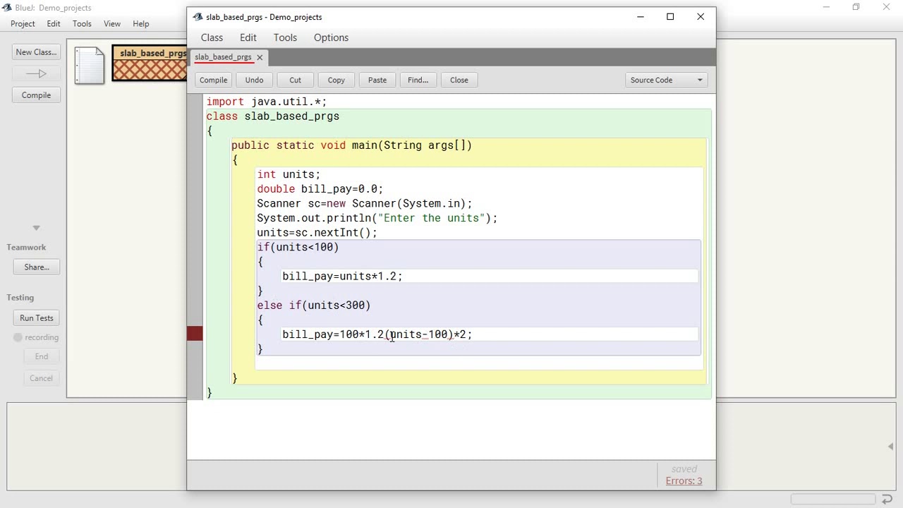 Java Programming   BlueJ Environment   Slab based Programming