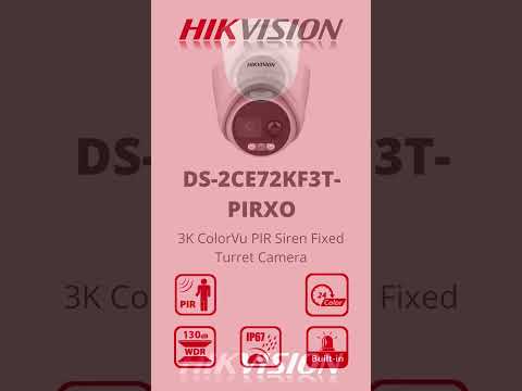 Hikvision DS-2CE72KF3T-PIRXO 3K ColorVu PIR Siren Fixed Turret Camera 24/7 color imaging #shorts