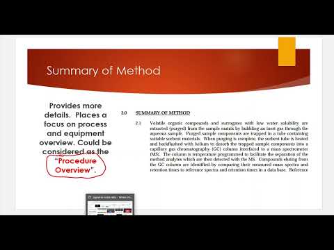 CTC 115 Methods: Lab Methods Scope, Application, Summary, and Method Detection Limit (MDL) Part 3