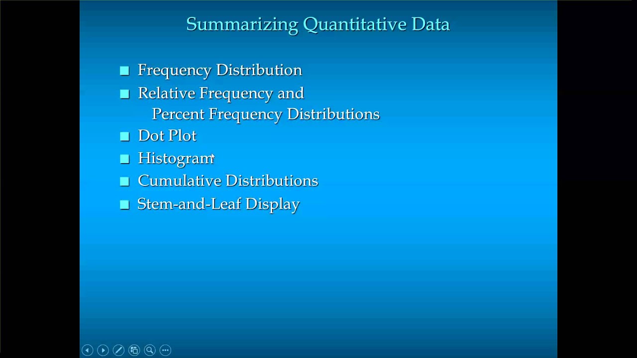 Chapter 2: A quantitative data summary
