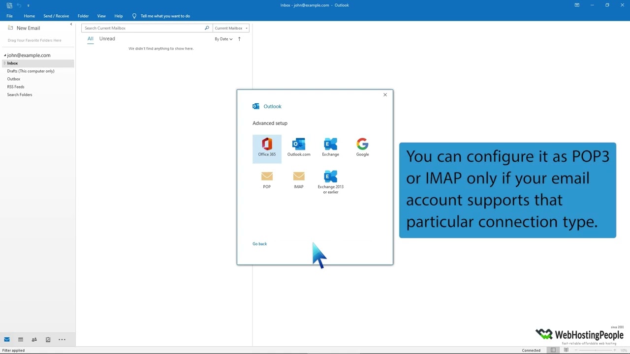 How to Set up a cPanel Email Account with Outlook 2019   WebHostingPeople