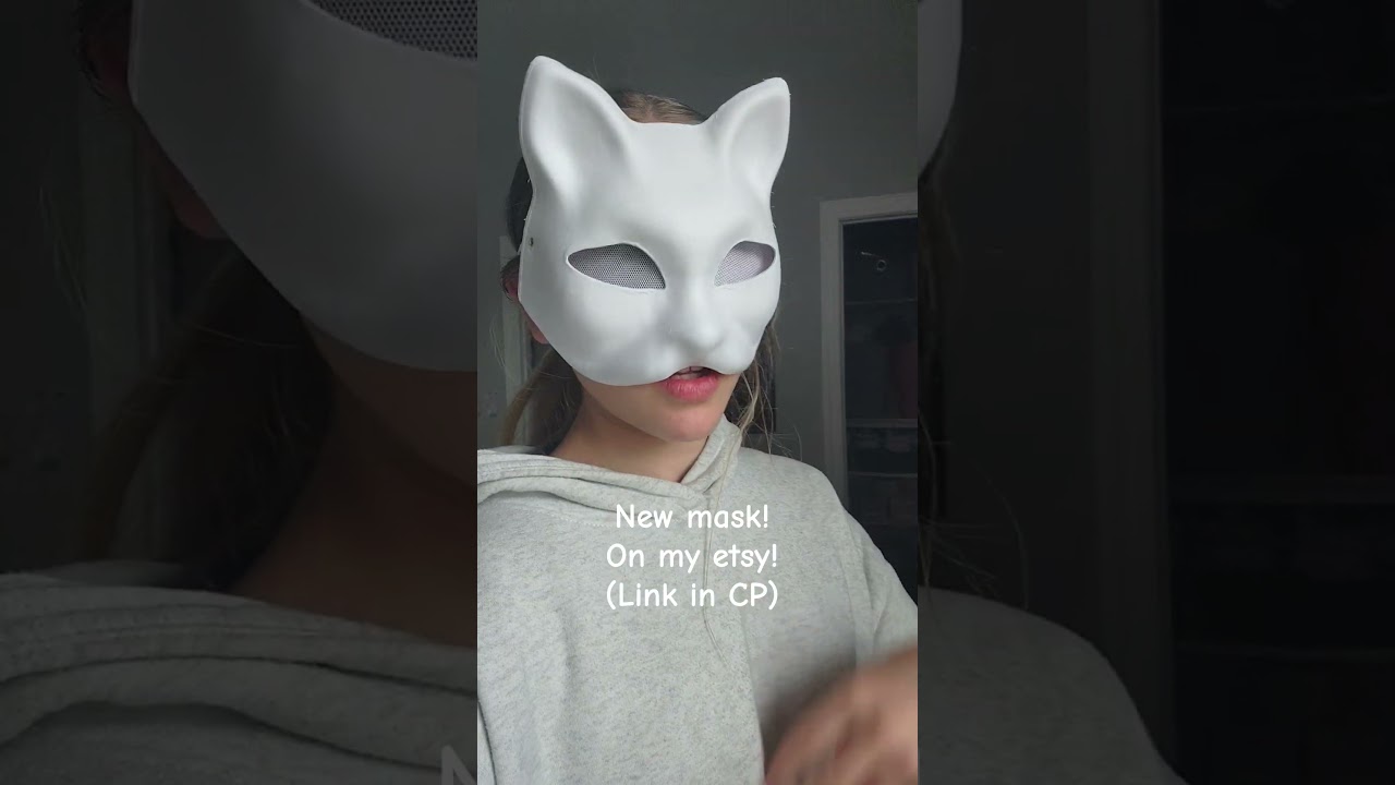 (Sold)New mask for sale! THIS TOOK SO LONG TO FILM :0 #mask #therian #furry #catmask #cat #etsy #fyp