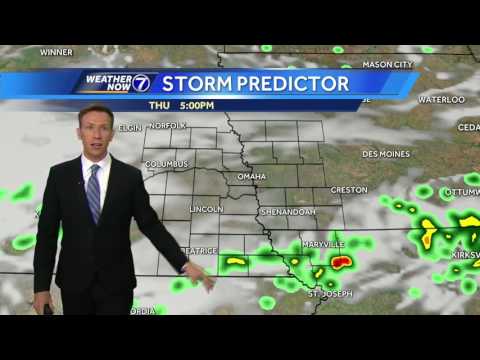 Better chances for rain or t-storms stay south of Omaha on Thursday