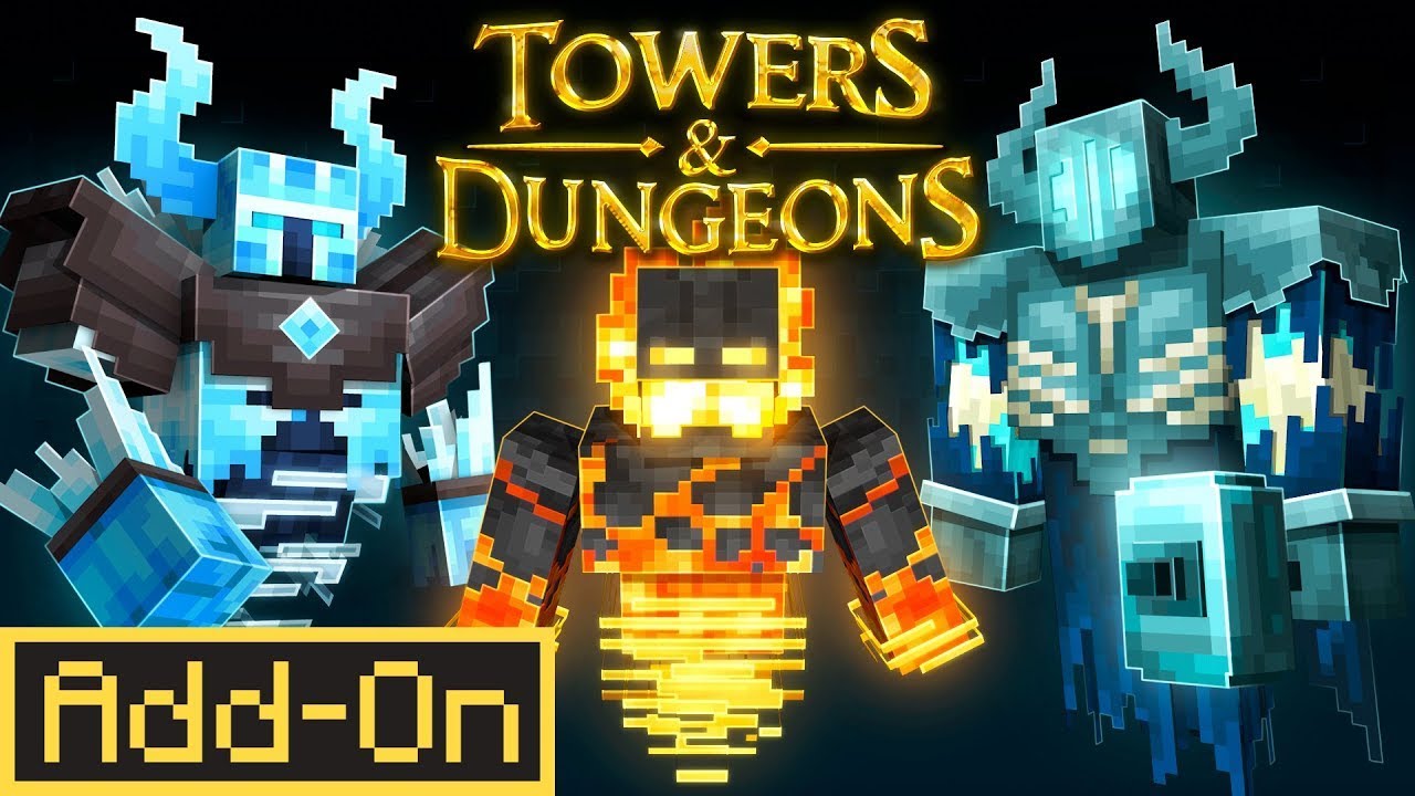 TOWERS & DUNGEONS ADDON 18+ Level Design Structures for Minecraft Bedrock Edition Survival