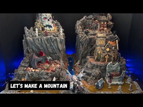 Create a Realistic Mountain Display using styrofoam coolers, plaster and sculptamold
