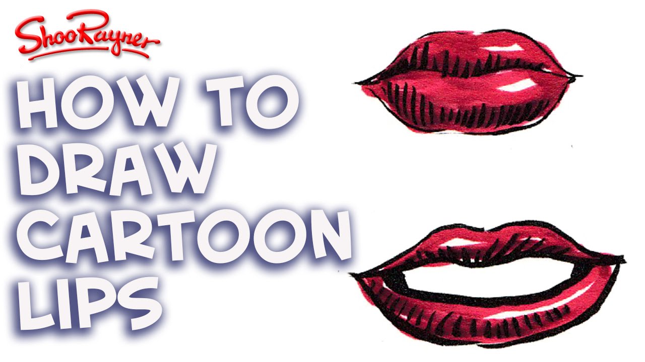 How to draw cartoon lips in ink