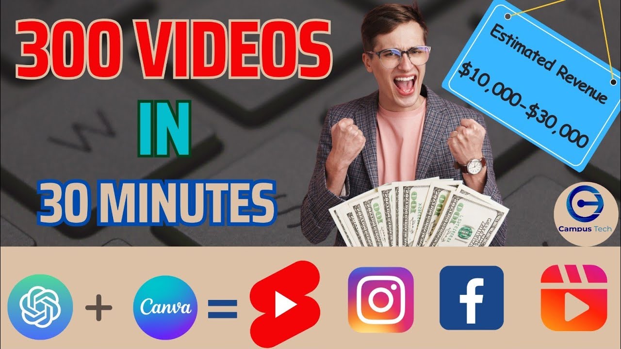 Make 300 YouTube Shorts I Insta reels I in 30 MINUTES I Faceless YT Channel. Use Chat GPT and Canva
