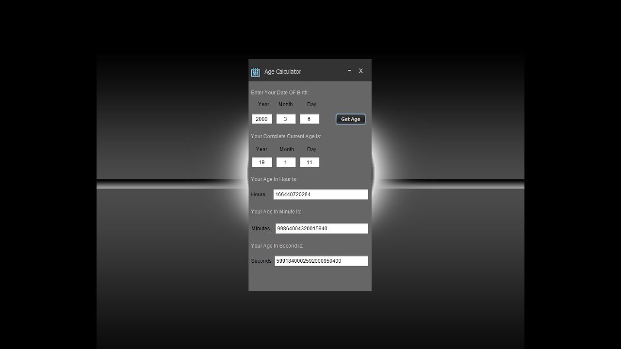 Age Calculator Using Java Swing Demo + Source Code || Deep Guider