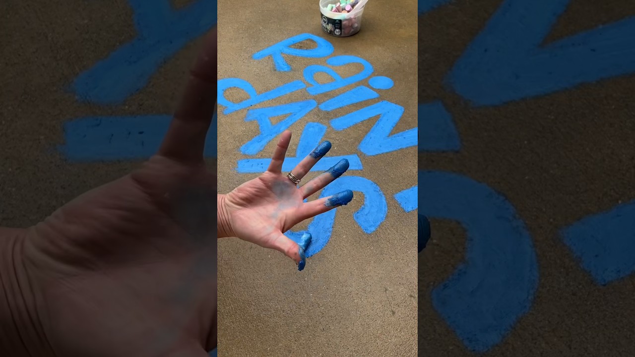 Chalking on a rainy day!  🌧️ #sidewalkchalk #chalkart