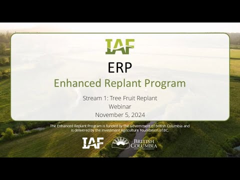 Enhanced Replant Program Stream 1: Tree Fruit Replant Webinar | November 5, 2024