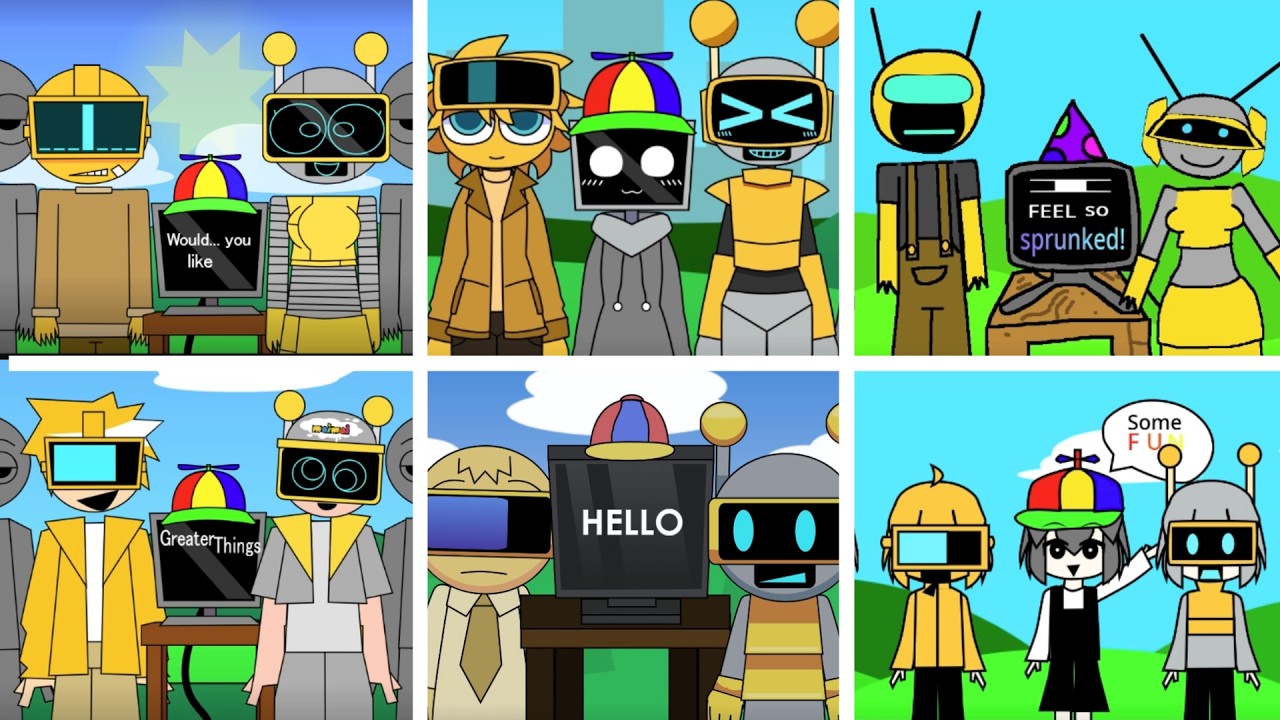 Sprunki Incredibox but ROBOTS in ALL Human Mods