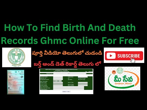 How To Find Birth And Death Records Ghmc Online For Free ||Full Video Telugu 2024-25 ||hello sree