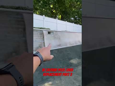 In ground pool liner replacement part 2, pressure testing and refinishing base! #pool #construction