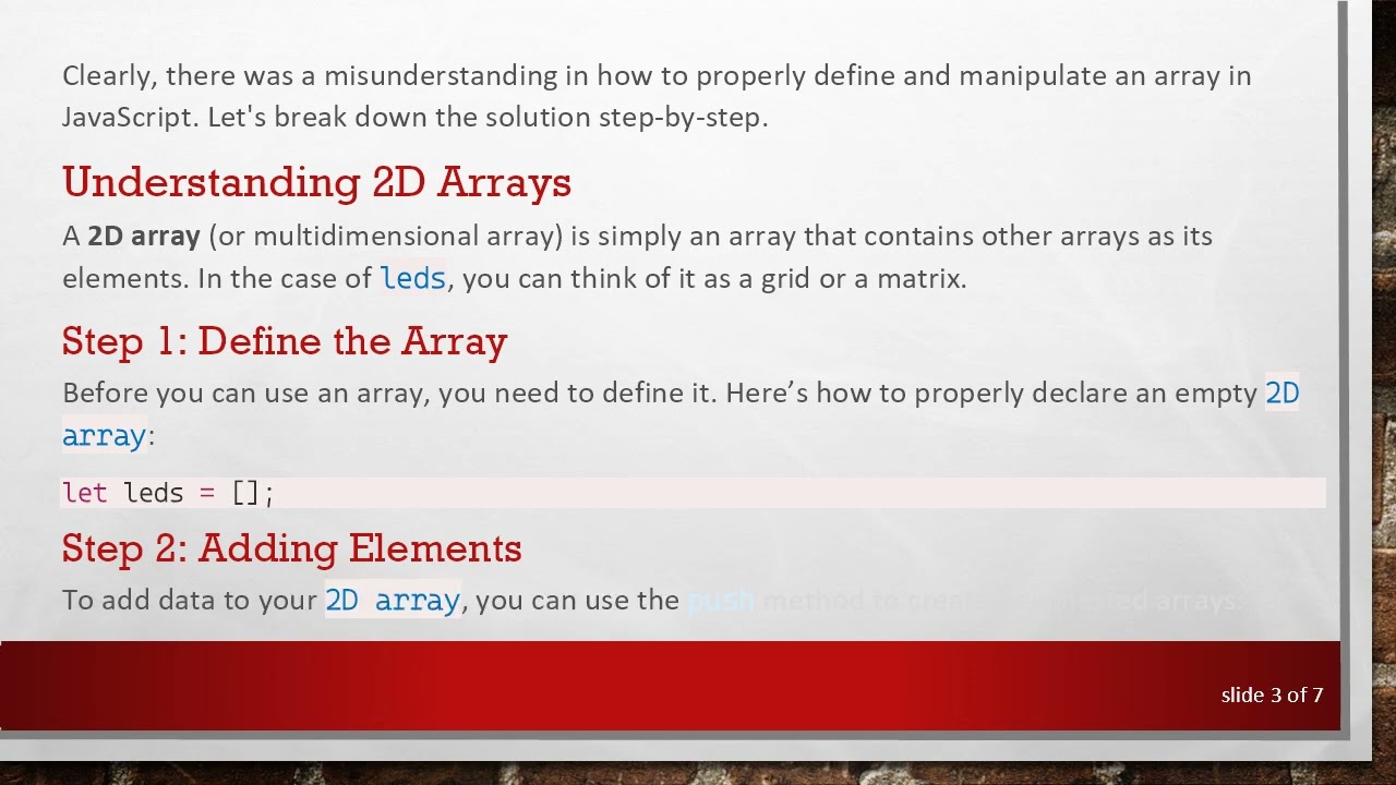 How to Create a 2D Array in JavaScript Without Errors