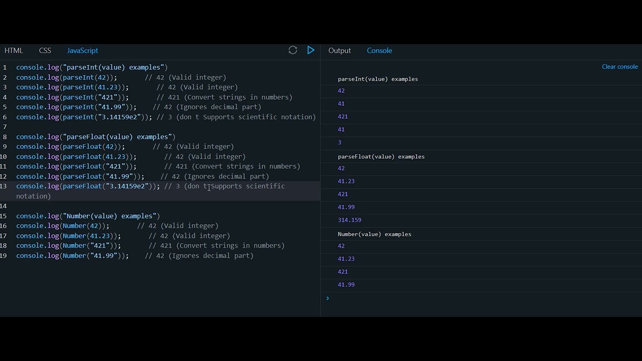 Differences Between parseInt, parseFloat, and Number in JavaScript