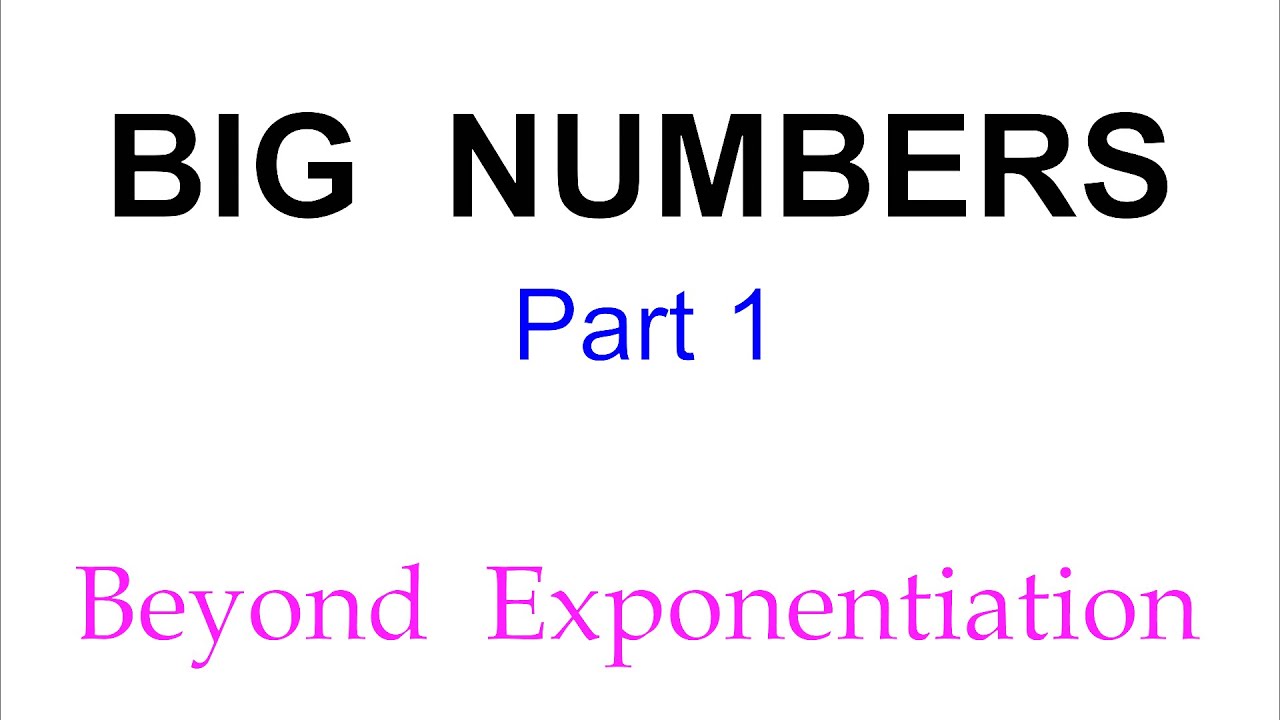 BIG NUMBERS (Part 1)  |  Beyond Exponentiation