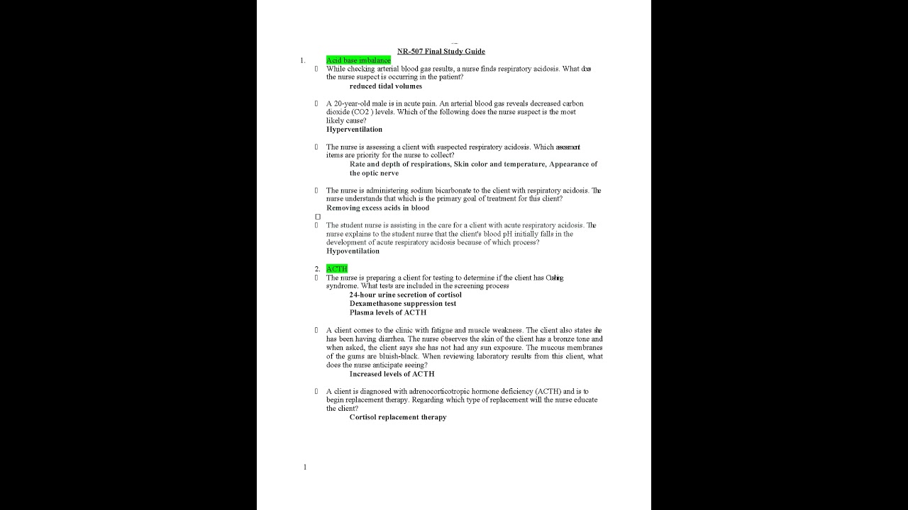 NR-507 Final Study Guide. MOST RELIABLE FOR BEST SCORES