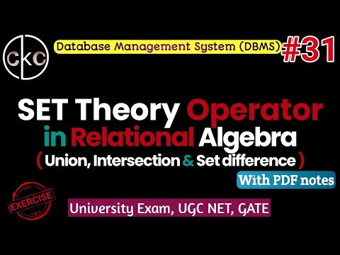 Set Theory Operations in Relational Algebra | Union Operation in dbms with Example