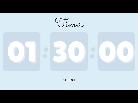 ❄️ 1 Hour 30 Minutes Silent Timer with Cute Ending Alarm | Pastel Blue Timer