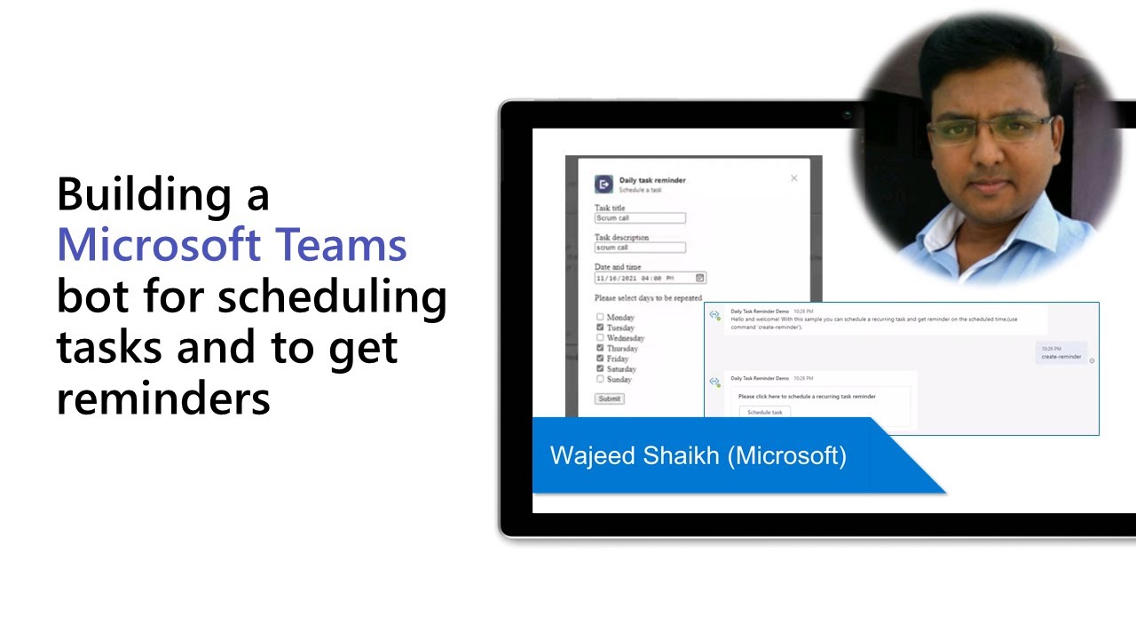 Building a Microsoft Teams bot for scheduling tasks and to get reminders