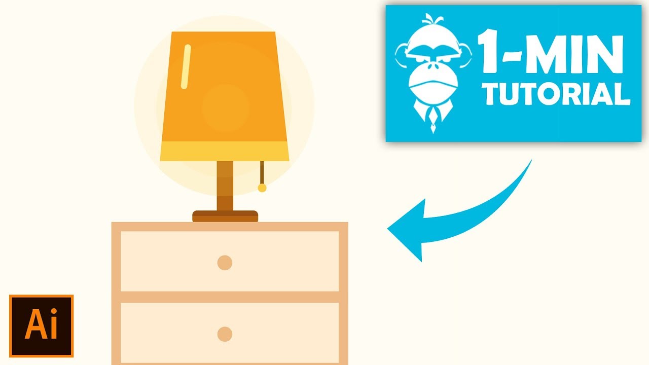 Flat Design Table Lamp - Illustrator Tutorial