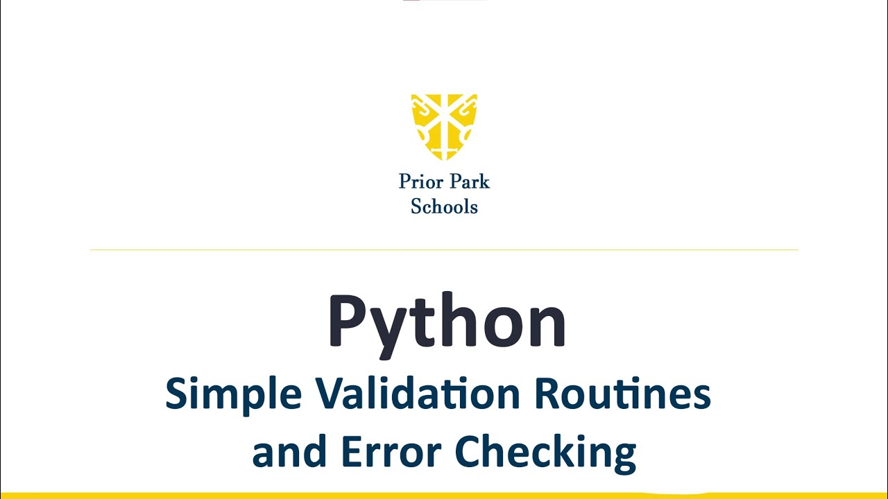 Simple Validation and Error Checking