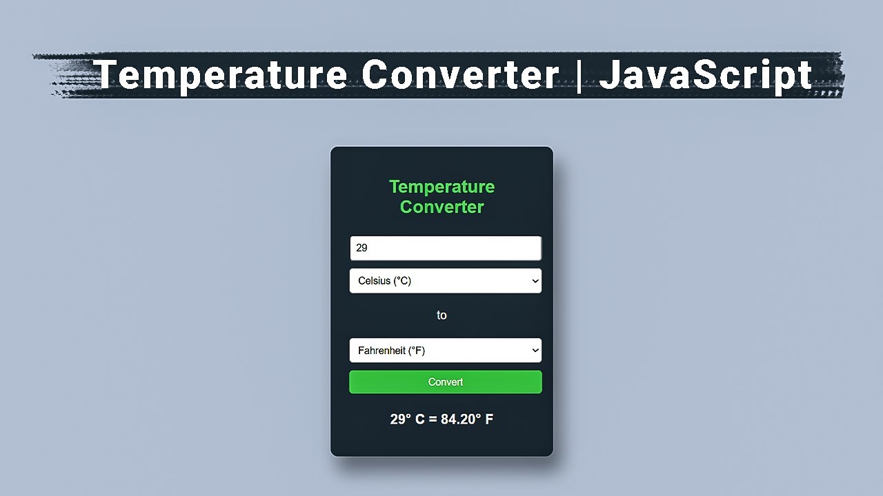 Build a Temperature Converter with JavaScript – Coding Tutorial | mzcode01 #javascriptprojects