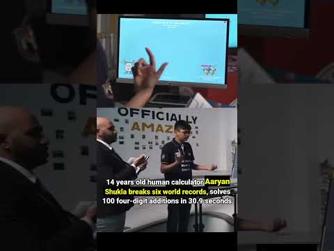 14 yrs old Aaryan shukla breaks six world records, solves 100 four-digit additions in 30.9 seconds