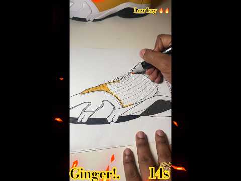 Jordan 14s retro ginger white and black (low Key 🔥🔥) #art #nikeart #basketballshoe #airjordan