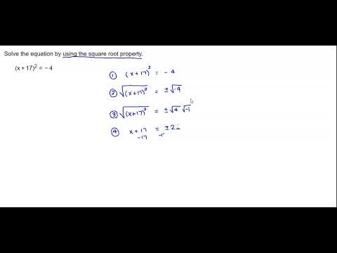 Math 12 1.4.33 Solve the equation by the square root property.