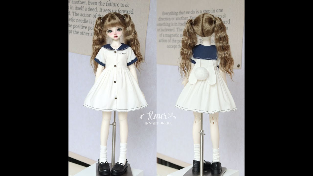 BJD Doll Clothes Pattern Tutorial  Sailor Dress Tutorial