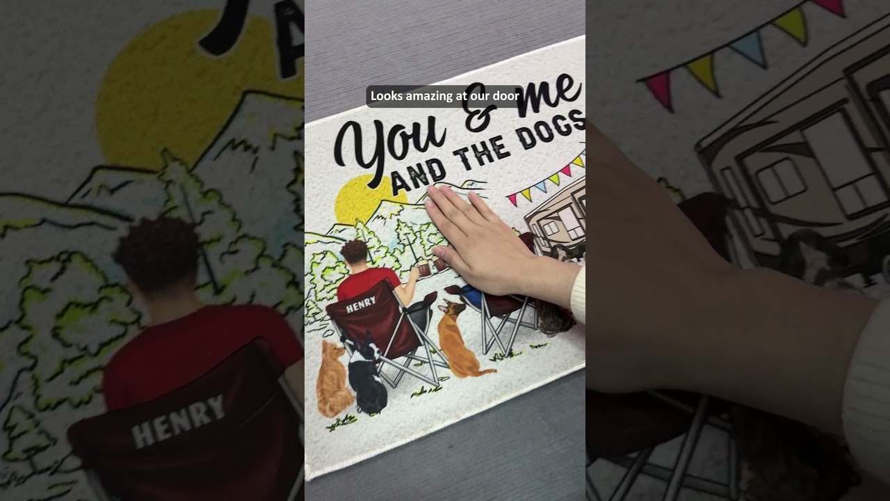 Grab a custom doormat to start your adventure #giftideas #gifts #doormat #travelovers #evergreen