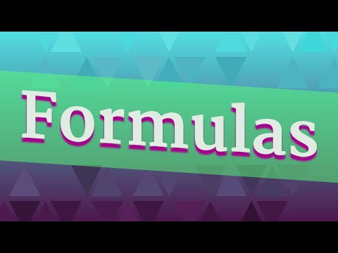 FORMULAS pronunciation • How to pronounce FORMULAS