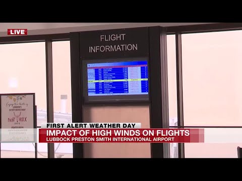 Impact of high winds on flights at Lubbock airport