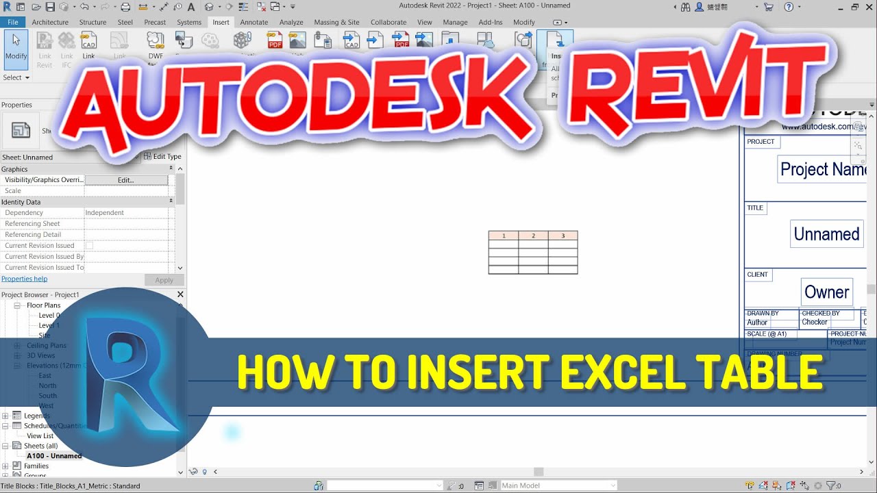Revit How To Insert Excel Table Tutorial