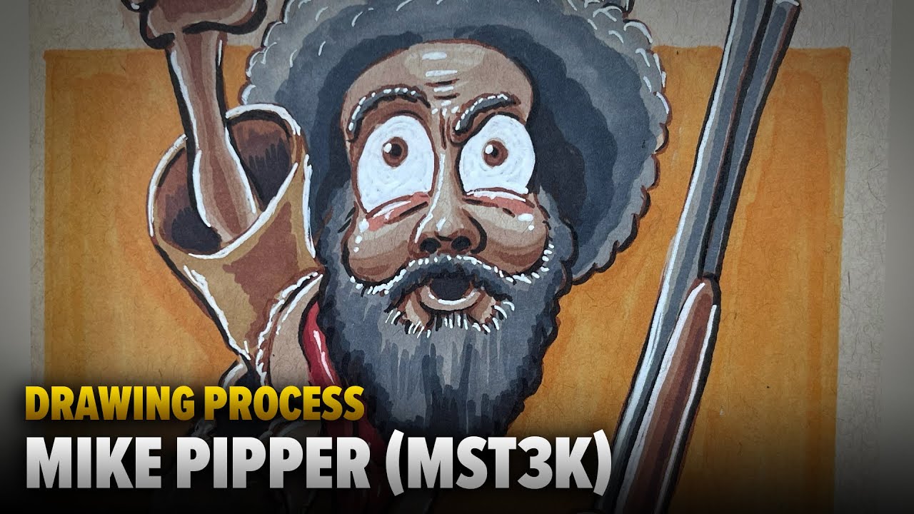 Mike Pipper from The Final Sacrifice  (MST3K) Drawing Process