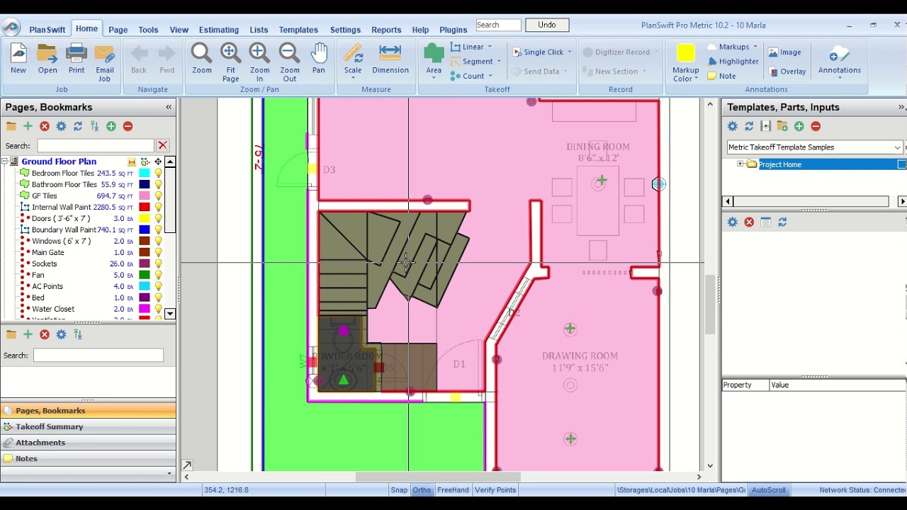 Quantity & Cost Estimation Using PlanSwift. Includes Integration to MS Excel