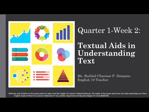 Quarter 1 Lesson 2: Textual Aids in Understanding Text