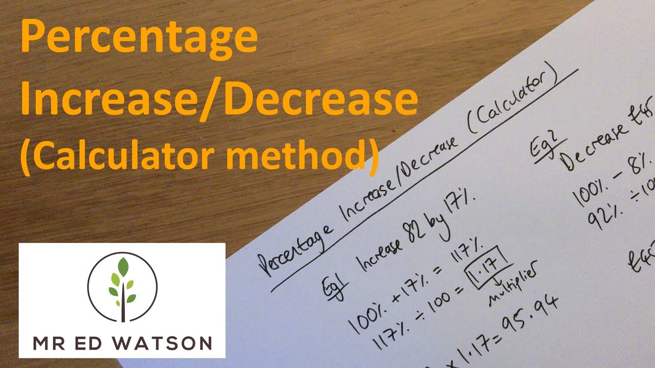 Percentage Increase/Decrease (Calculator method)
